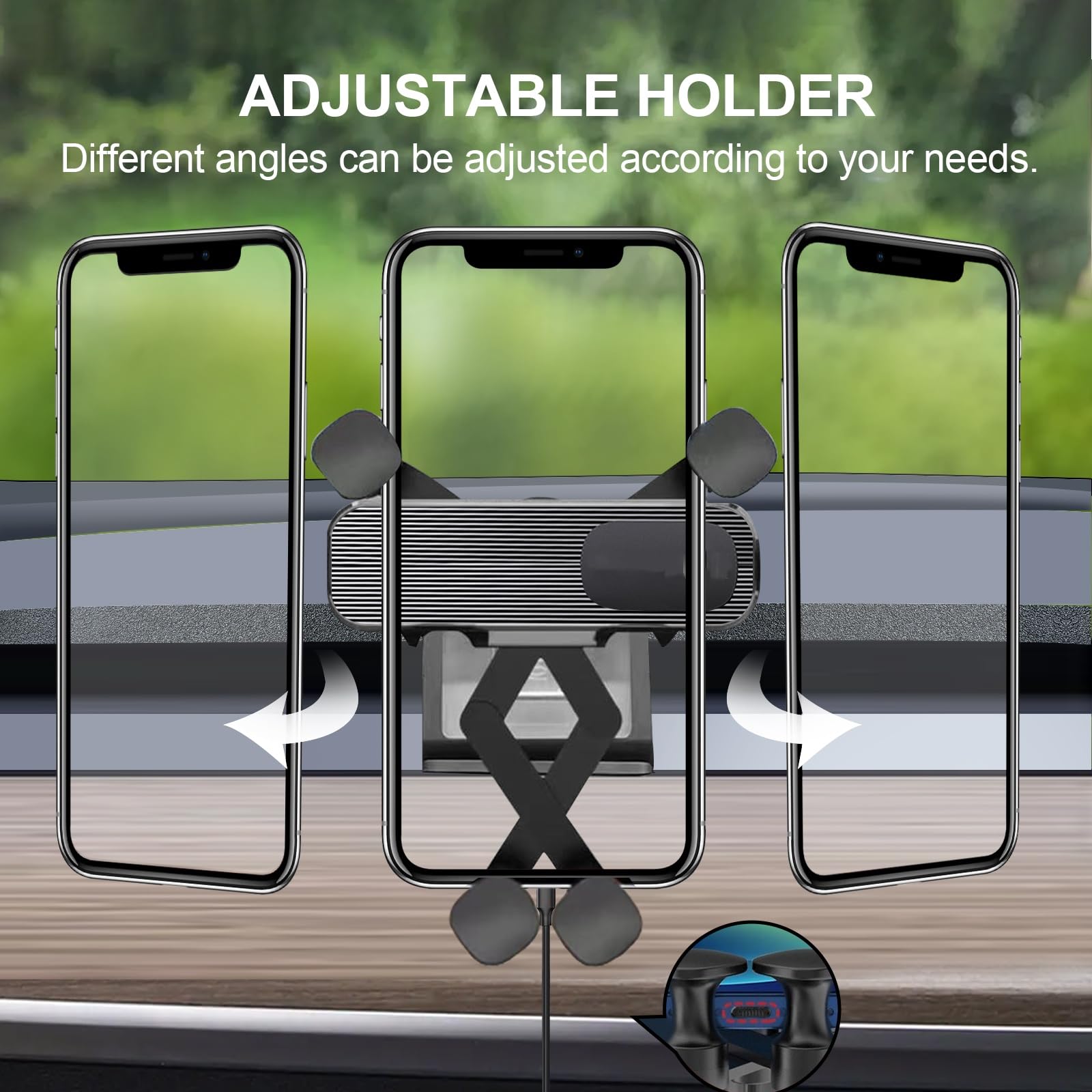 KIKIMO for Tesla Phone Mount, for Tesla Model 3/Y Accessories 2016-2023, Gravity Car Phone Holder Compatible with All 4-7 Inch Phones and All Car