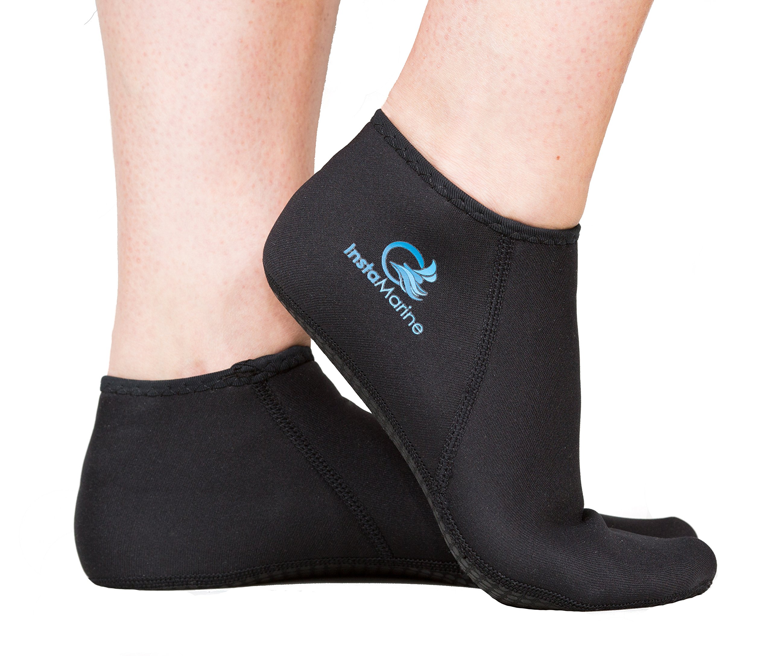 InstaMarine (Medium 8-9 Premium Neoprene Socks and Water Fin Sock Perfect for Water Sports, Snorkeling, Diving, Swimming