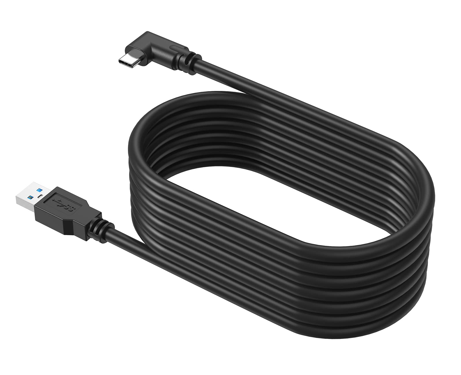 KIWI design Link Cable Accessories, USB A to Type-C 16 Feet/5 Meters Compatible with Quest 3/2/1/Pro, and Pico 4 (Black)