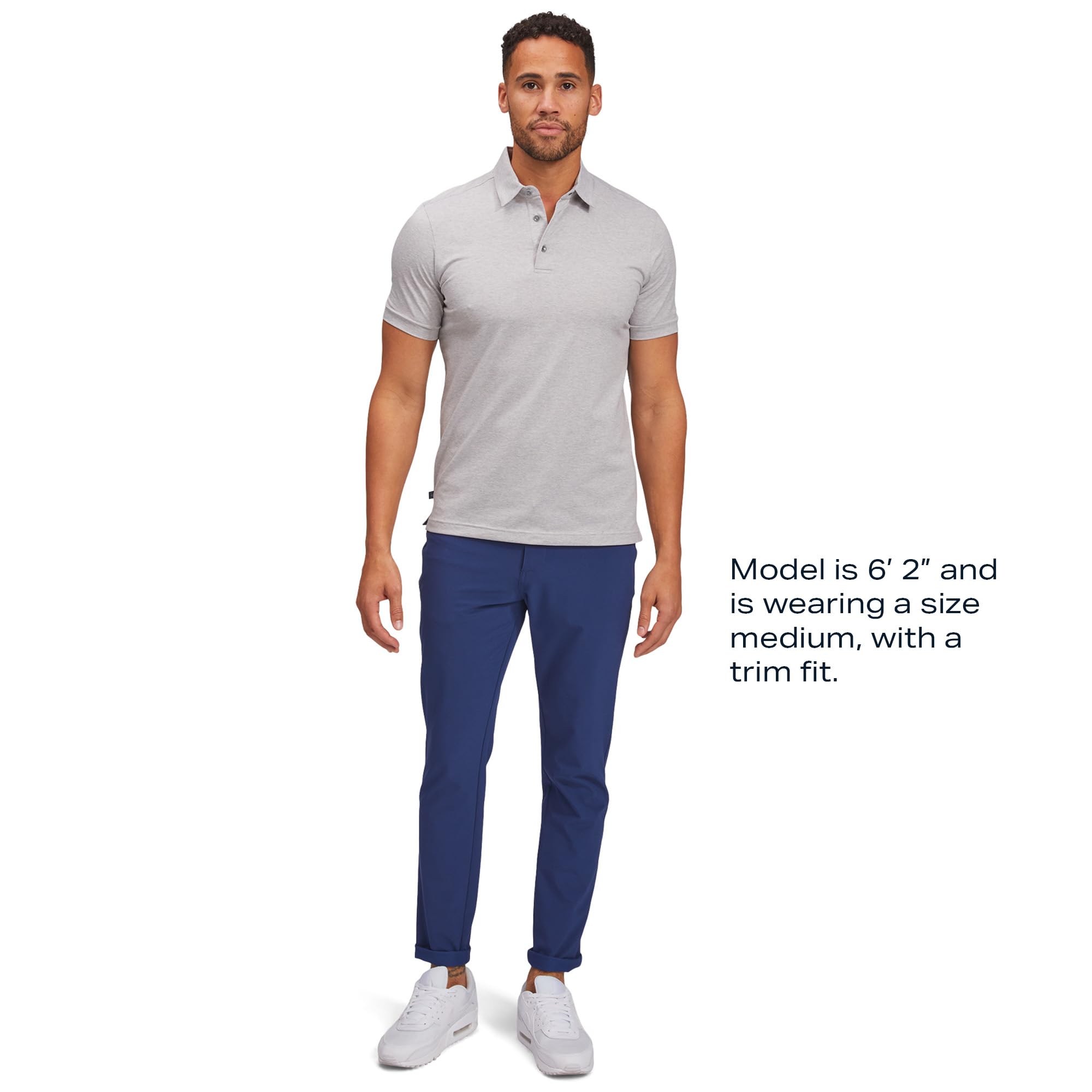 Mizzen+Main Men's Short-Sleeve Polo - Lightweight, Moisture-Wicking Golf Shirt - Trim Fit