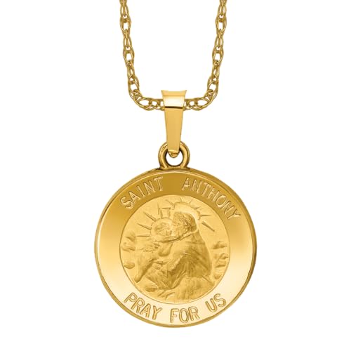 IceCarats 14K Yellow Gold Saint Anthony Medal Necklace Charm Pendant Only