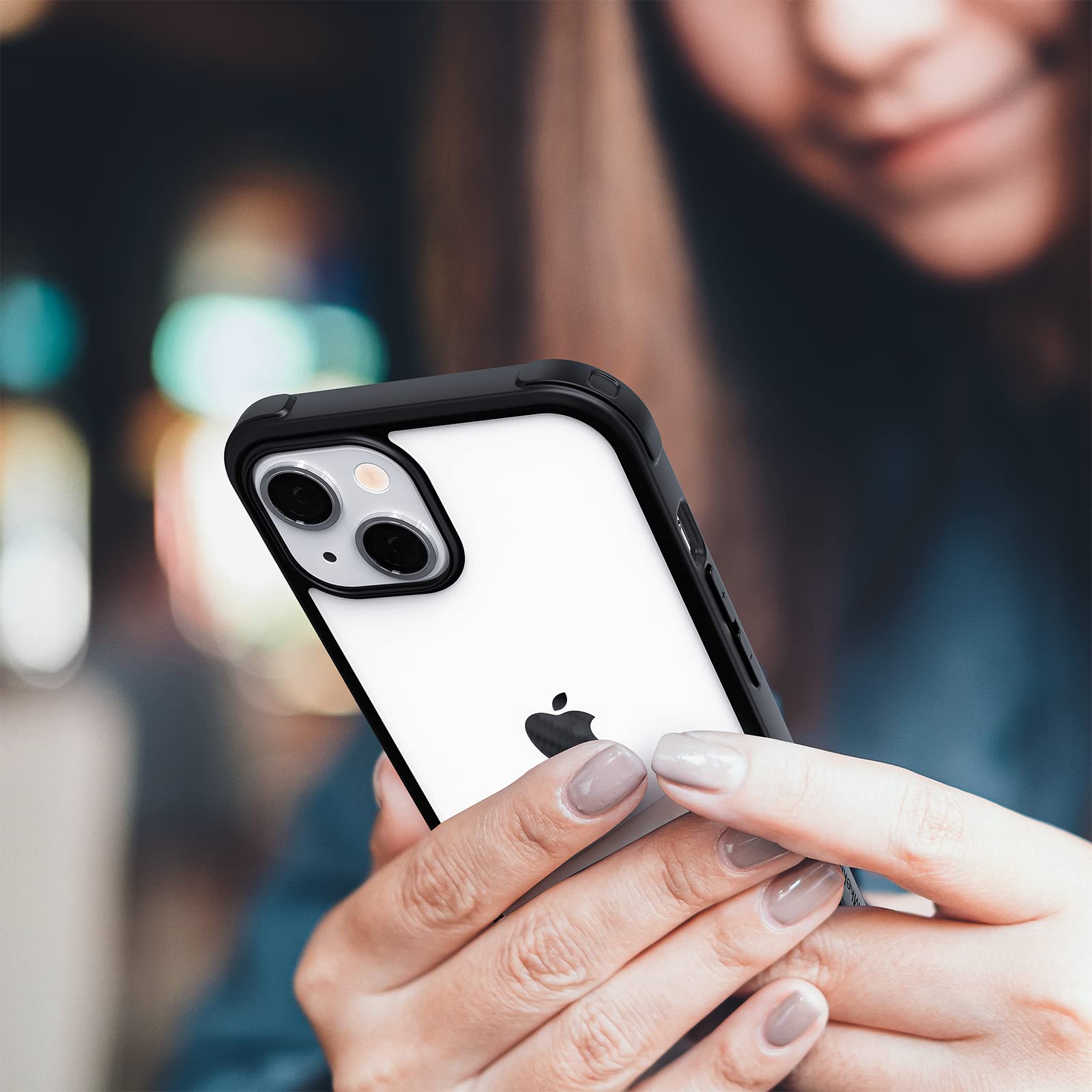 Mkeke for iPhone 14 Case for iPhone 13 Case Black Shockproof Bumpers Cases for iPhone 13/14