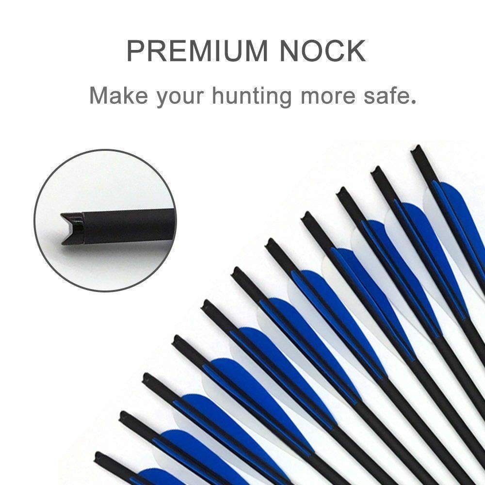 Jocoo 20" Carbon Crossbow Bolts Hunting Archery 20 Inch Arrows with 4" vanes and Replaced Arrowhead/Tip (12 Pack)