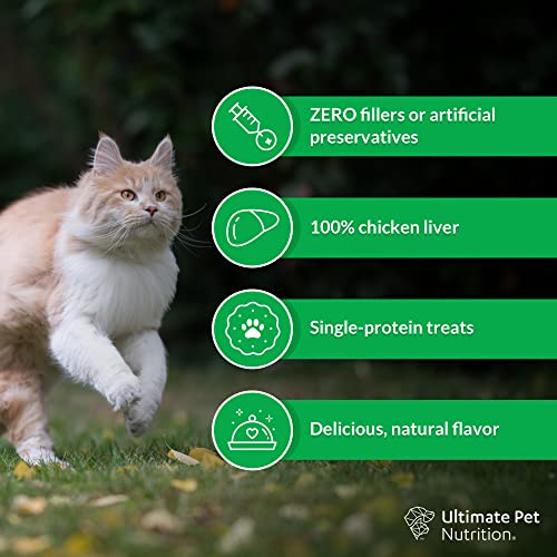ULTIMATE PET NUTRITION Nutra Bites for Cats, Freeze Dried Raw Treats, Single Ingredient, Grain Free, Chicken Liver, 2.5 Ounce