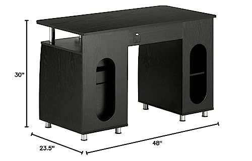 Techni Mobili 47.25" Ergonomic Computer Drawers & File Cabinet for Home Office Storage, Espresso Writing Desk, ONE Size