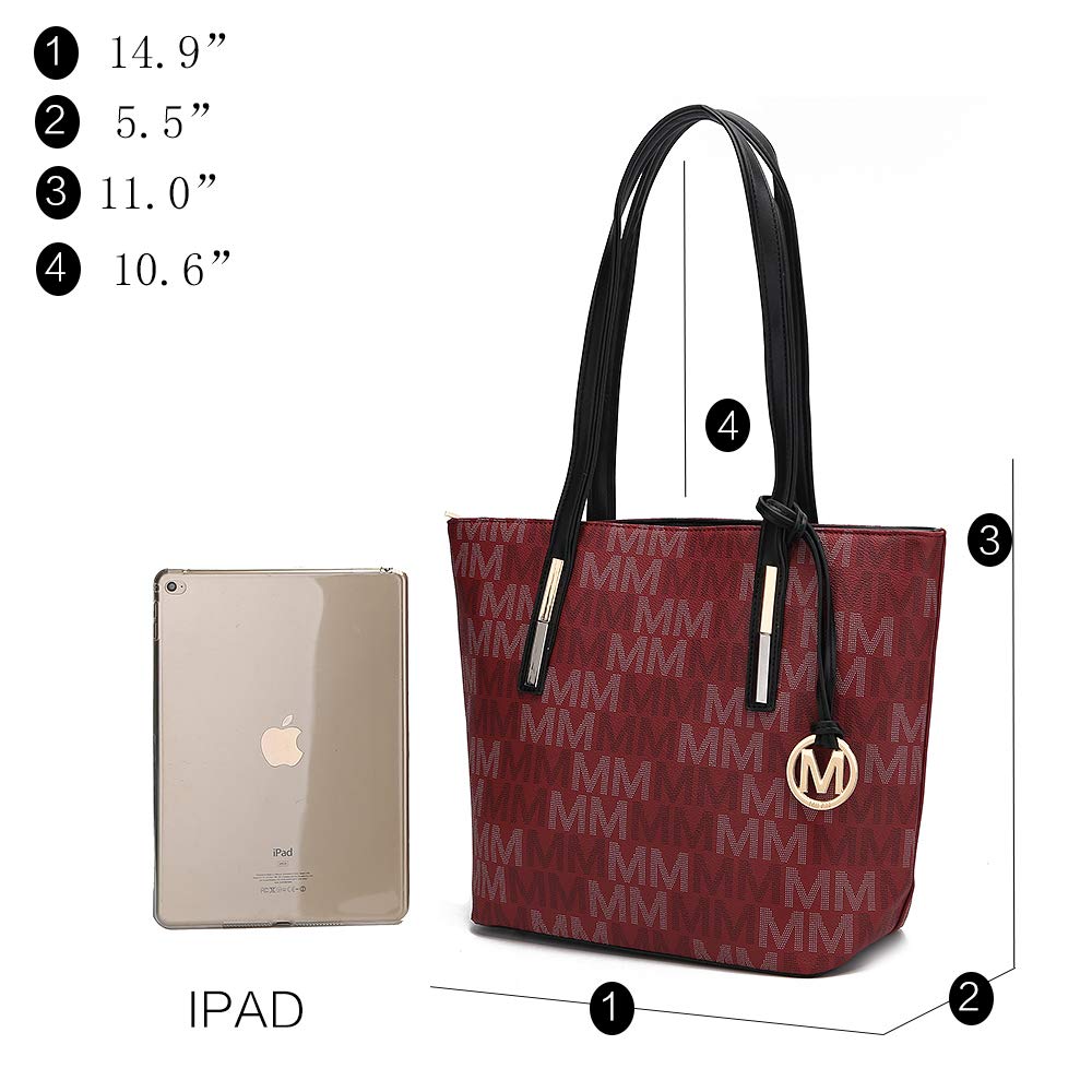 MKF Collection Tote Bag for Women, Set Crossbody & Wallet Purse - Top-Handle Crossover Satchel