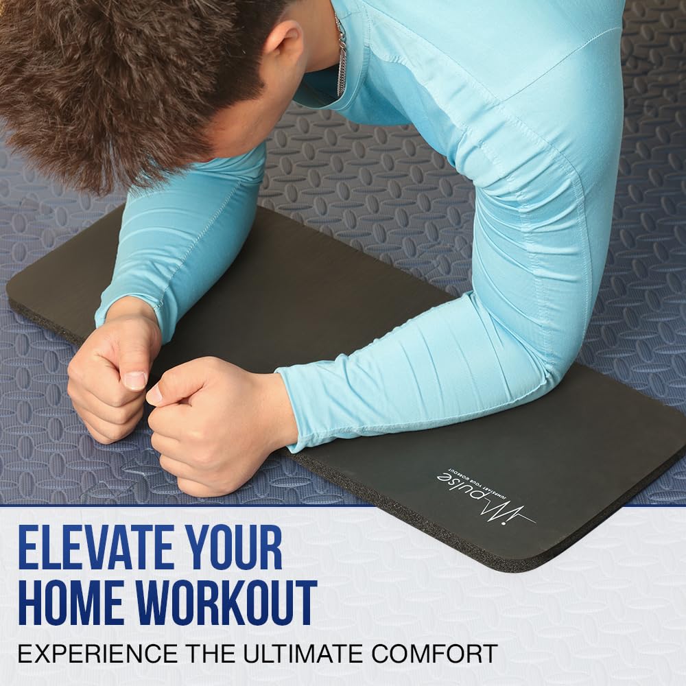 Impulse Fitness Knee Mat - Extra Thick and Soft 1" (25mm) Pad Provides Cushion for Kneeling and Elbows | Great Portable Exercise Mat for Planks, Ab Rollers, Yoga