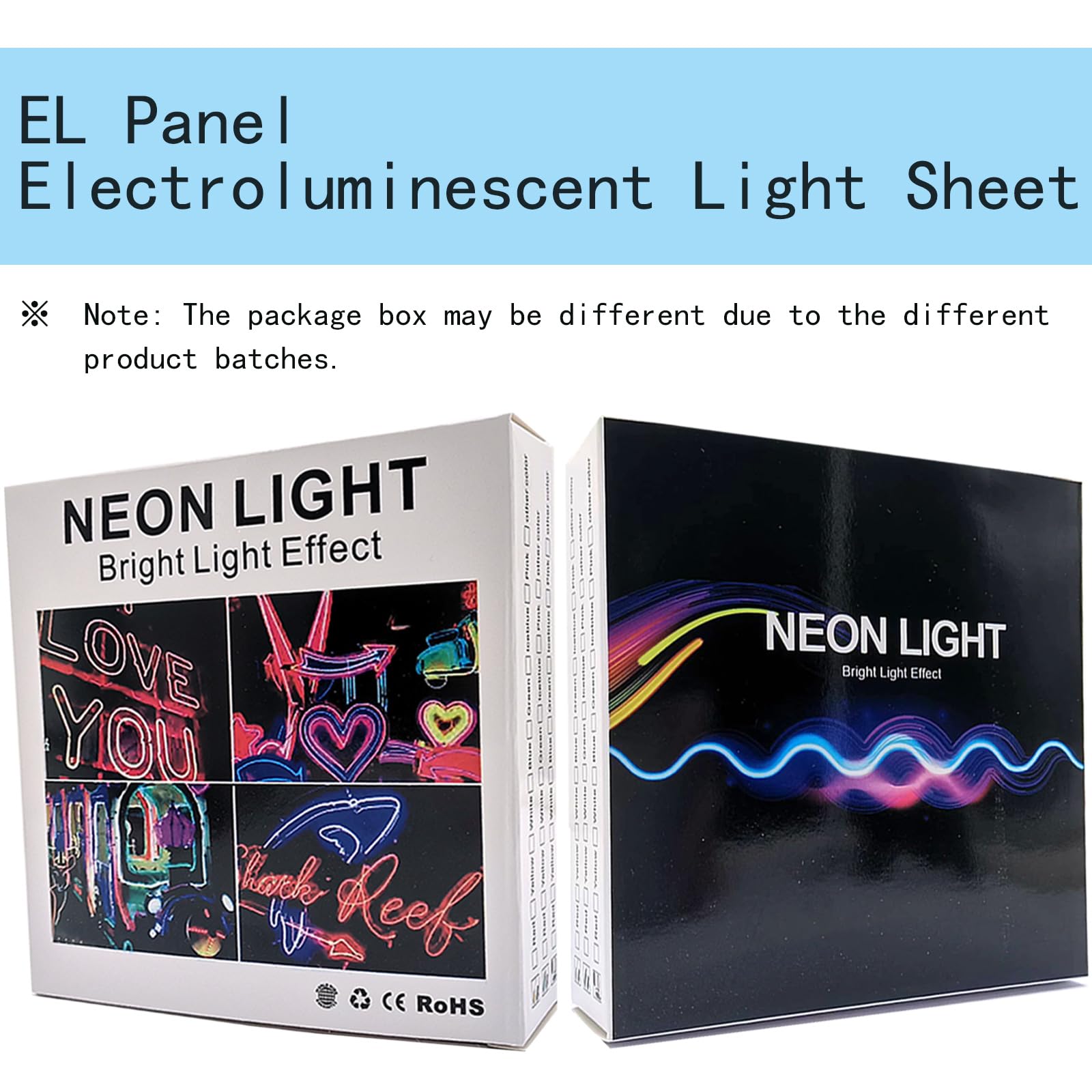 YnGia Glowing LED Eyes Cuttable 2PCS 12 * 5cm EL Panel Electroluminescent Light Sheet Decorations Light Lamp Sheet Neon Sheet with Battery Inverter (White)