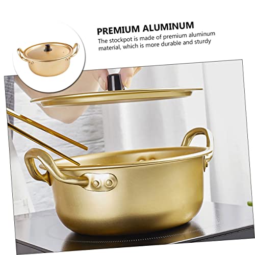 YARNOW 2 Pcs Korean Instant Noodle Pot Japanese Noodles Ramen Ceramic Frying Pan with Lid Steamer Cookware Deep Saucepan Korean Pots for Cooking Aluminum Pot Kitchen Pan Ramen Pot Candy