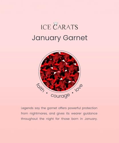 IceCarats 10K White Gold Diamond Red Garnet Ring Gemstone Band April January Birthstone Jewelry Size 6