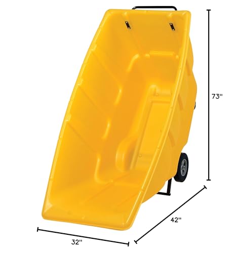 Vestil TDT-100-LD-YELLOW Plastic Light Duty Tilt Truck 1 Cubic Yard 850 Lb. Capacity Yellow