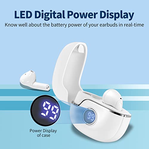 Wireless Ear Buds Bluetooth Headphones with Wireless Charging Case and LED Power Display Touch Control 30 Hrs Playtime Earphones HI-FI Stereo Earbuds with Built-in Mic for iPhone Android Samsung