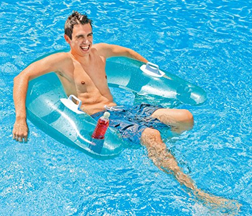 INTEX Sit n Float Classic Inflatable Raft Swimming Pool Lounge (True Blue Lounge)