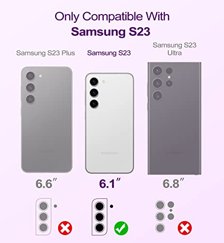 WeLoveCase Galaxy S23 5G 3-in-1 Heavy Duty Protection, Hybrid Shockproof TPU Bumper, Full Body Protective Cover - 6.1 Inch, Purple