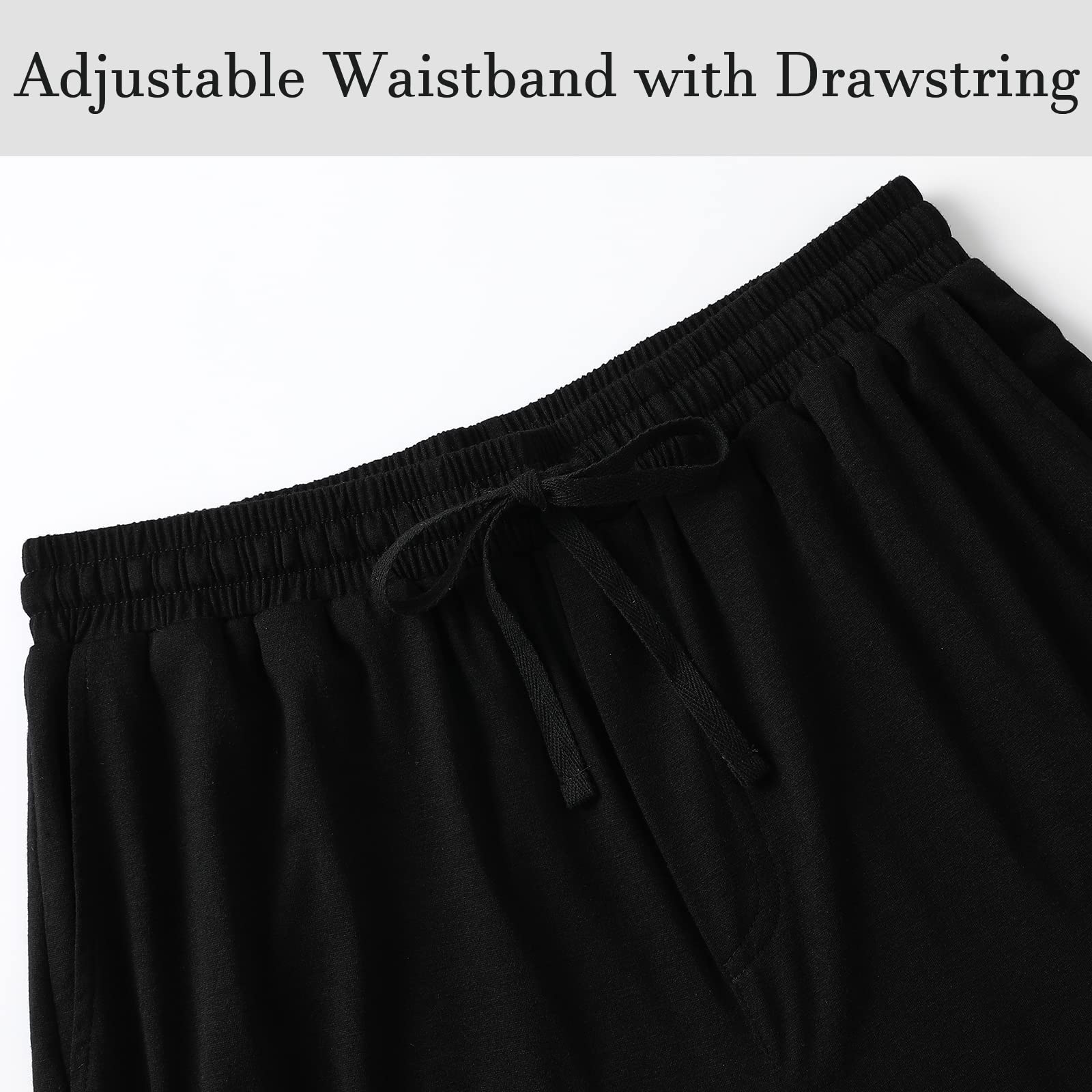 MERIABNY Mens Black Yoga Pants Casual Sweatpants for Workout Exercise Mens Joggers Pants with Pockets Fpr Hiking, Medium