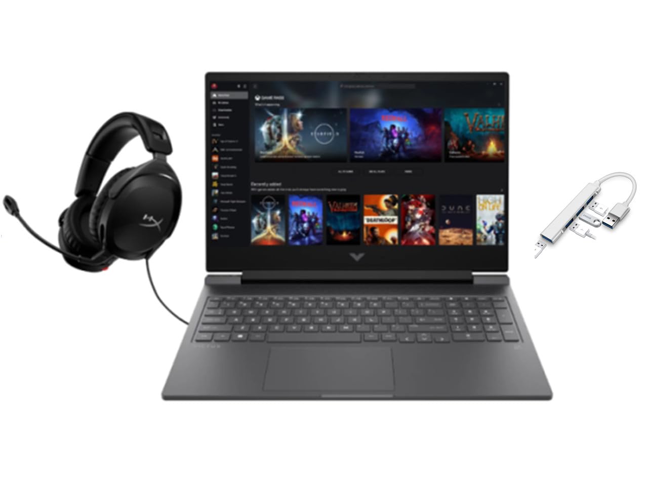 Hp Victus 16.1"" FHD 144Hz Gaming Laptop | Intel Core i7-13700H | 16GB RAM DDR5 | 2TB SSD | NVIDIA GeForce RTX 4060 | Backlit | Windows 11 Home | Bundle with USB 3.0 Hub, Mica Silver
