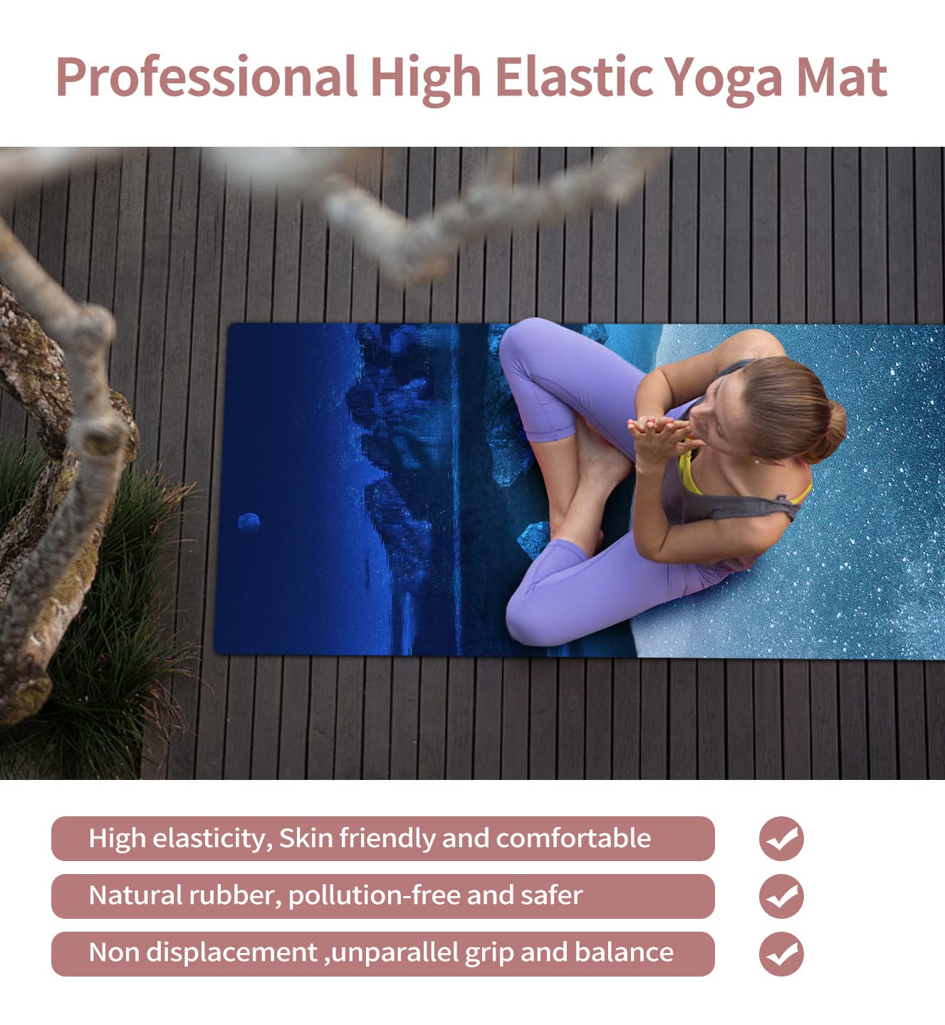 nuveti 5MM Non Slip Yoga Mat- Double Sided Comfort Foam, Durable Exercise Mat For Fitness, Pilates and Workout With Carrying Strap