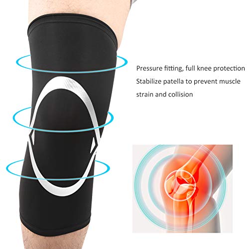 Knee Support Sleeve, Prevent Leg Injuries Anti‑Slip Knee Support Brace, Close‑Fitting Sweat Free for Running Hiking Excercise Fitness(L)