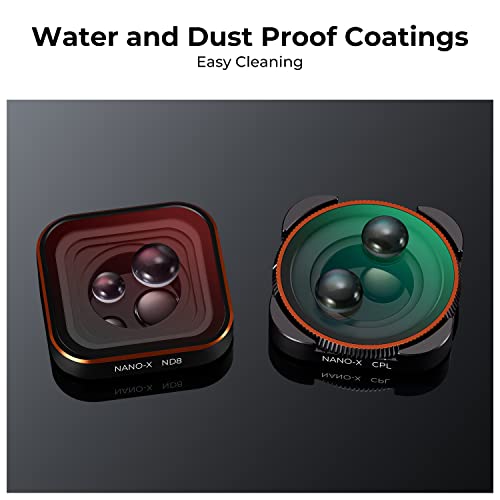 K&F Concept ND Filter Set Compatible with GoPro Hero12, Hero11, Hero10, Hero9 Black, 6 Pack (CPL/ND8/ND16/ND32/ND64/ND1000) Hero 9/10/11/12 Action Camera Accessory Neutral Density Polarizer Filter Kit