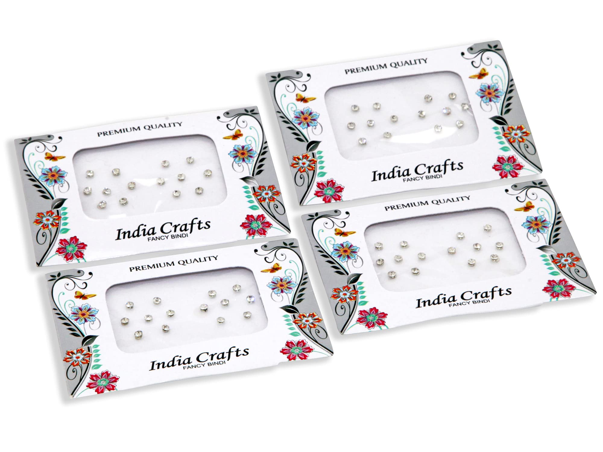 India Crafts 120 Bindi Dots Diamond Crystal Fake Nose Stud/Ear Stud Bindi Stickers Bindi Crystal