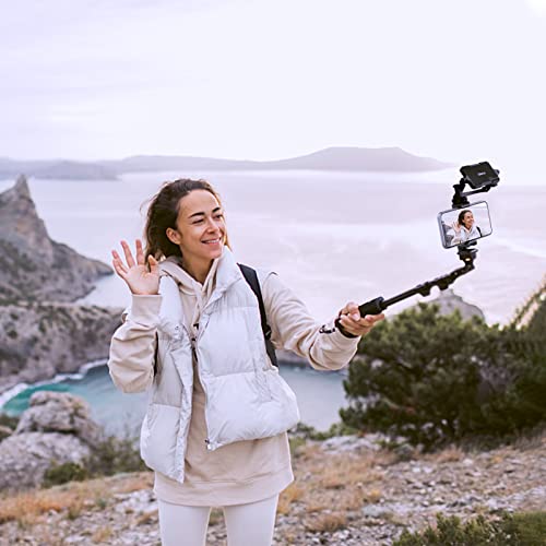 ULANZI Selfie Mirror Kit for Smartphone, Phone Holder with Cold Shoe & Flip Mirror, Video Live Streaming Camera Vlogging Accessories, Applicable for iPhone 14 13 12 X Pro Max Rig Sony Canon DSLR