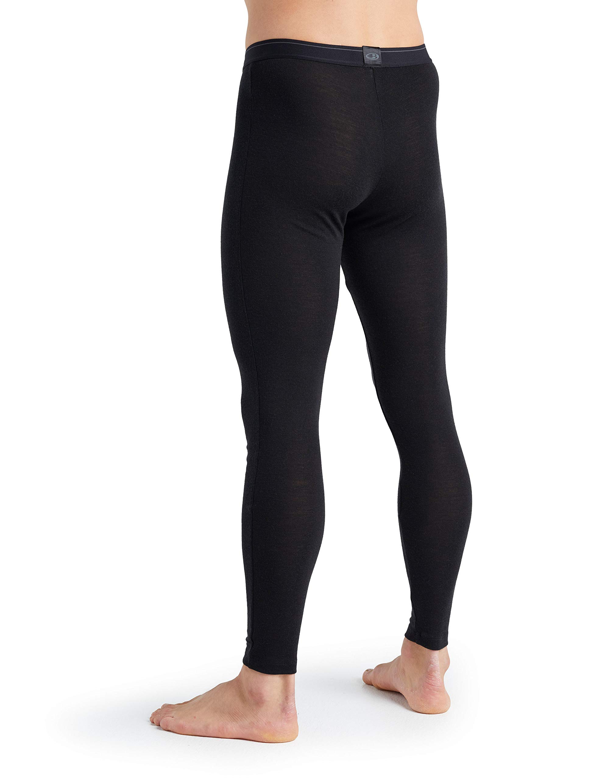 Icebreaker Merino Wool 175 Everyday Men’s Cold Weather Leggings with Fly - Thermal Underwear for Men with Contoured Slim Fit - 100% Merino Wool Base Layer - Premium Long Johns - Black - Large