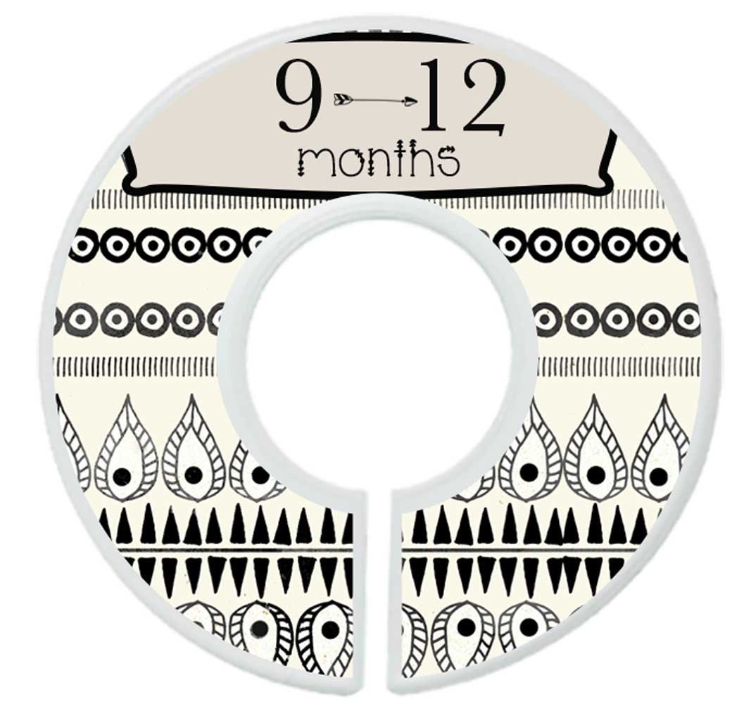Mumsy Goose Nursery Closet Dividers Closet Organizers Baby Clothes Dividers Monochrome Boho