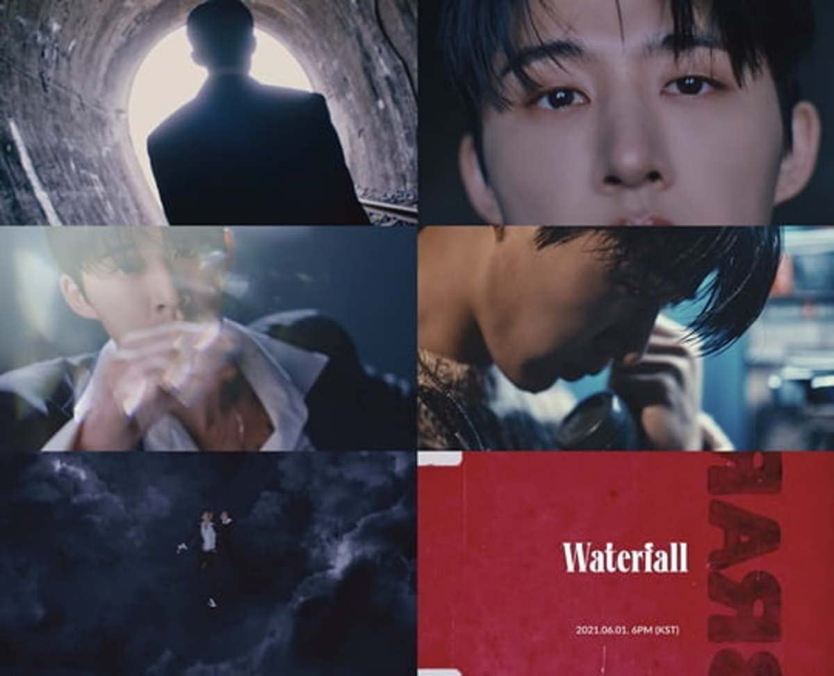 iKON B.I Waterfall 1st Full Album Waterfall Version CD+1p Folding Poster On Pack+96p PhotoBook+3p Postcard+1p Selfie PhotoCard+1p Sticker+1p Secret Letter+Tracking