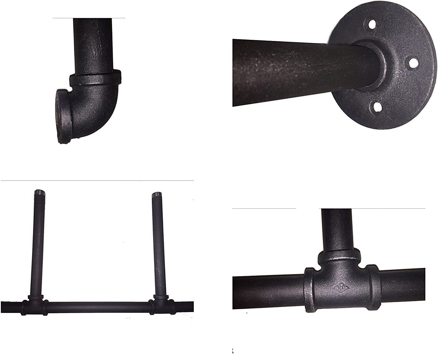 Industrial Retro Wall Mount iron Pipe Shelf,DIY Open Bookshelf,Hung Bracket,Home Improvement Kitchen Shelves,Tool Utility Shelves, Office shelves, bookshelves and bookcases (2Pcs)