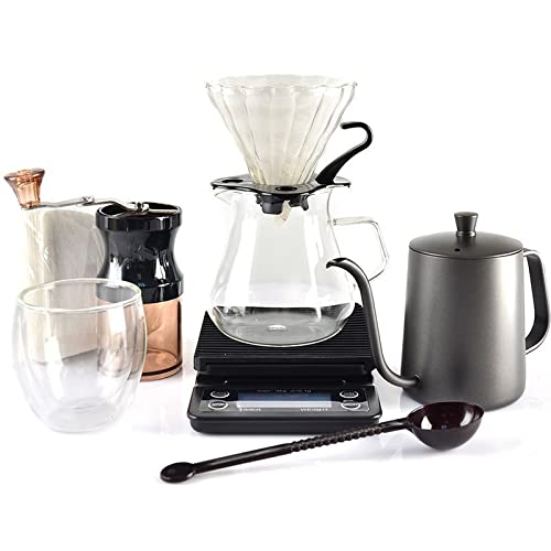 WFHTU Coffee Gift Box Set Grinder Hand Pot Glass Drip Filter Household Coffee coffee Coffeeware