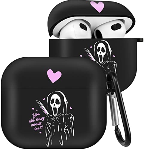 Ulirath Case for AirPod 3rd Skull Funny Unique Design Unique Pattern Scary Cute for AirPods Air Pods 3 Design Skeleton Cover Cases Skin for Boys Girls Kids Skull