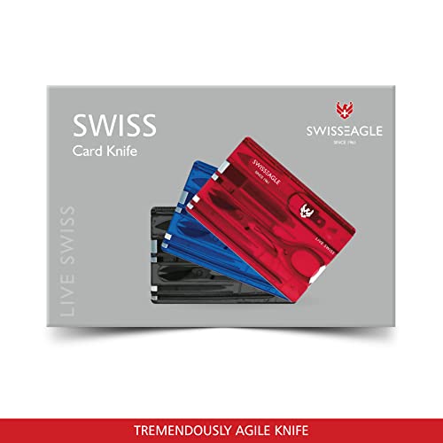 Swiss Eagle Survival Card Knife 10-in-1 Lite Pocket Tool Kit, 3-pack