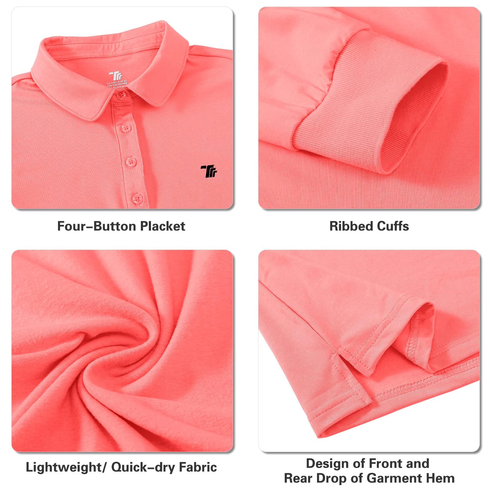MoFiz Shirts for Women Long Sleeves Solid Golf T Shirts Running Hiking Shirts Shiny Green Medium