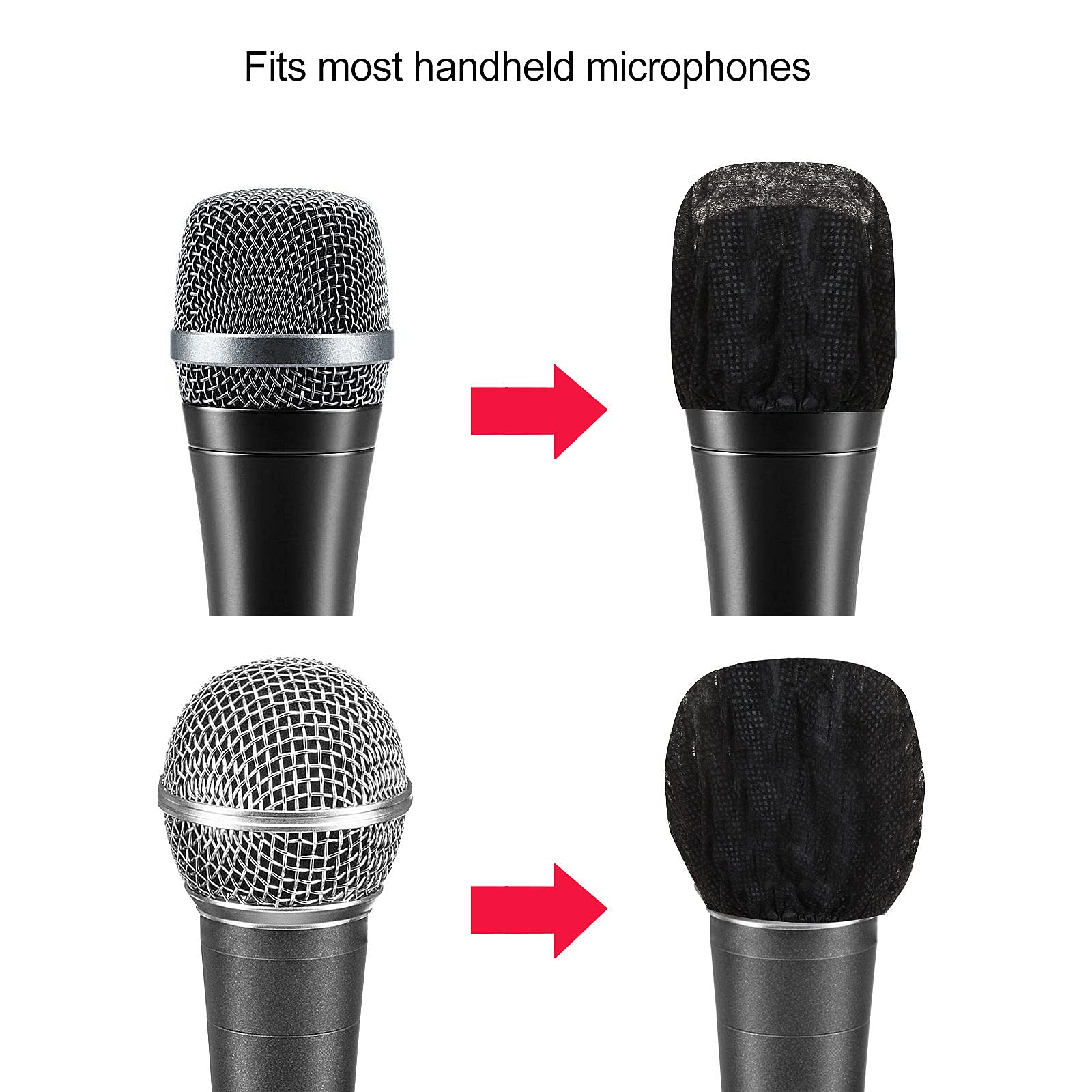 LISHINE 400Pcs Microphone Cover Disposable Non-Woven, Individually Wrapped Mic Cover, Clean and No-Odor Windscreen Mic Cover Disposable for Handheld Microphone Karaoke Microphone