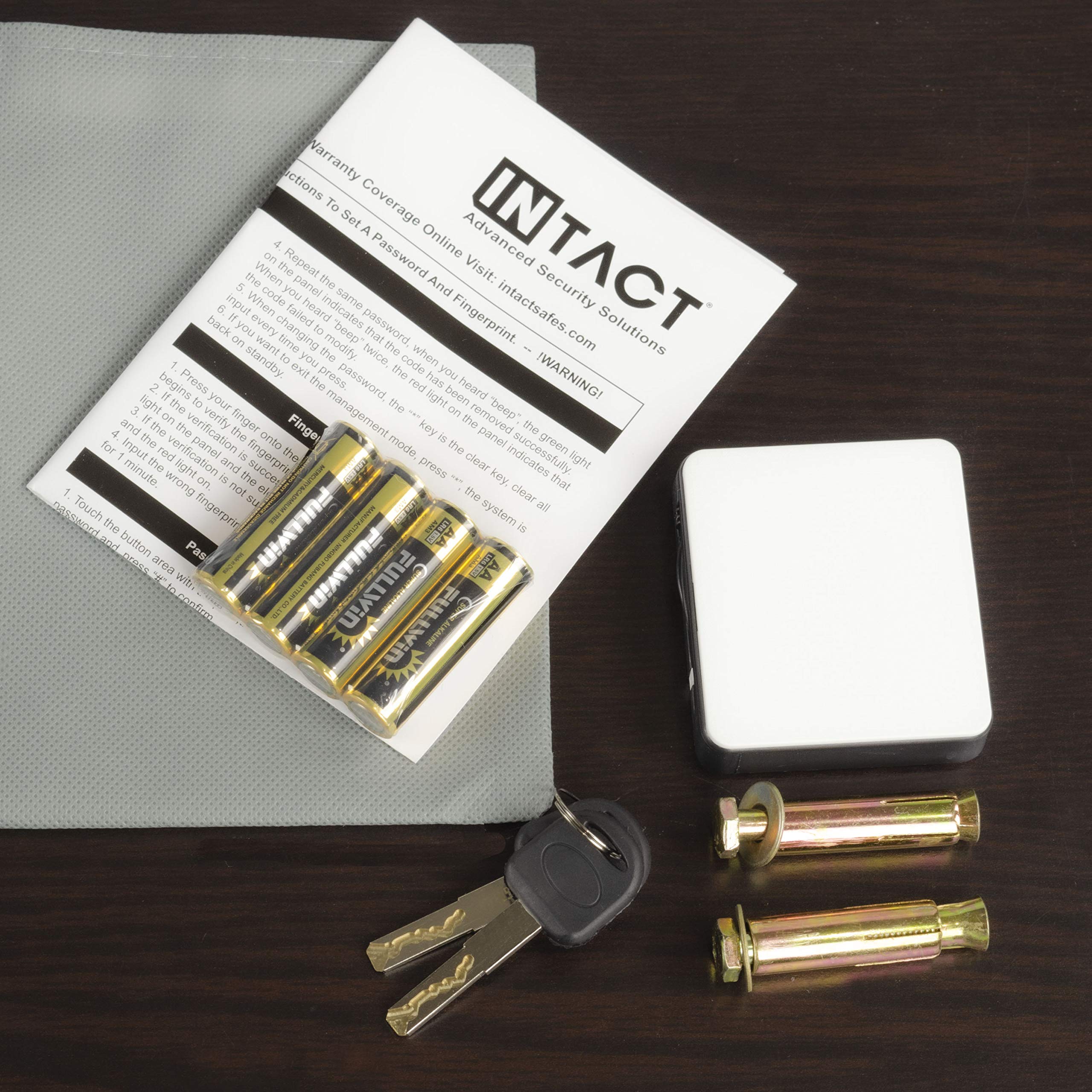 Intact Compact Quick Access Biometric Fingerprint Gun Safe With Nex-Gen Full Keypad Module Tall Bronze