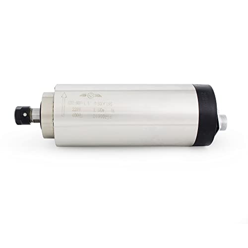 RATTMMOTOR CNC Spindle Motor 1.5KW Air Cooled Spindle Motor 110V ER16 Collet 80mm Diameter 15A 400HZ 24000RPM for CNC Router Engraving Milling Machine