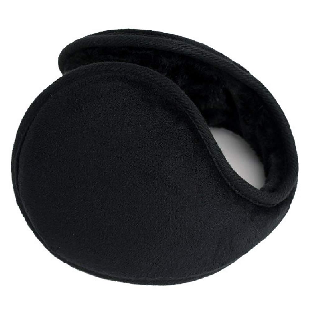 LISM Ear Muffs Winter Women,Upgraded Big Ear Muffs for Winter Men - Plush Ear Warmer Behind head for Outdoor,Black,Large