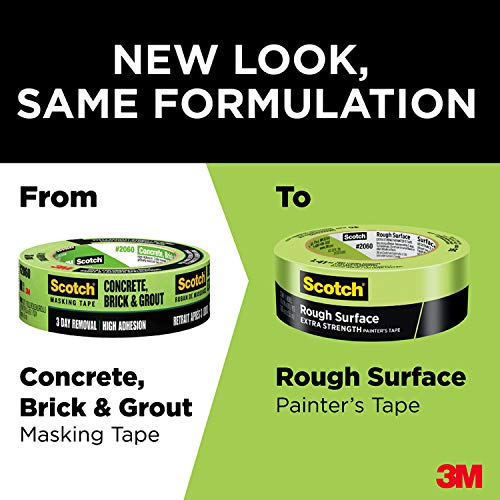Scotch Painter's Tape 2060-48MP ScotchBlue Rough Surface Painters Tape, 1.88" Width, Green