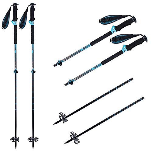 K2 Ski Unisex β Adults Ski Poles Lockjaw Carbon 145 β Blue β Length: 105-145Cm β 10E3033