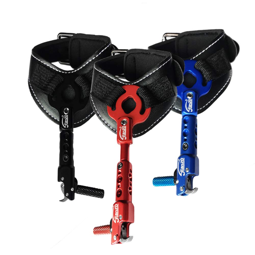 JIANZD Archery Compound Bow Release, Quick Shot Release Aid Trigger - Adjustable Wrist Strap (Black)