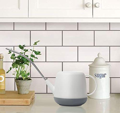 SAROSORA Watering Can for Hous Plants Garden Flower Long Spout 1.2L Helps You Water Tiny House Plants, Succulents, Bonsai or Herb Gardens (White)
