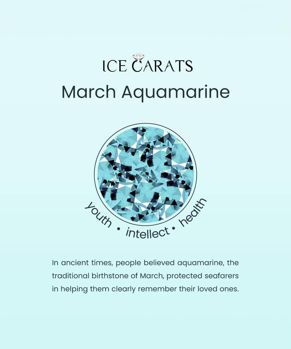 IceCarats 14K White Gold Diamond Blue Aquamarine Ring March Birthstone Jewelry Size 6