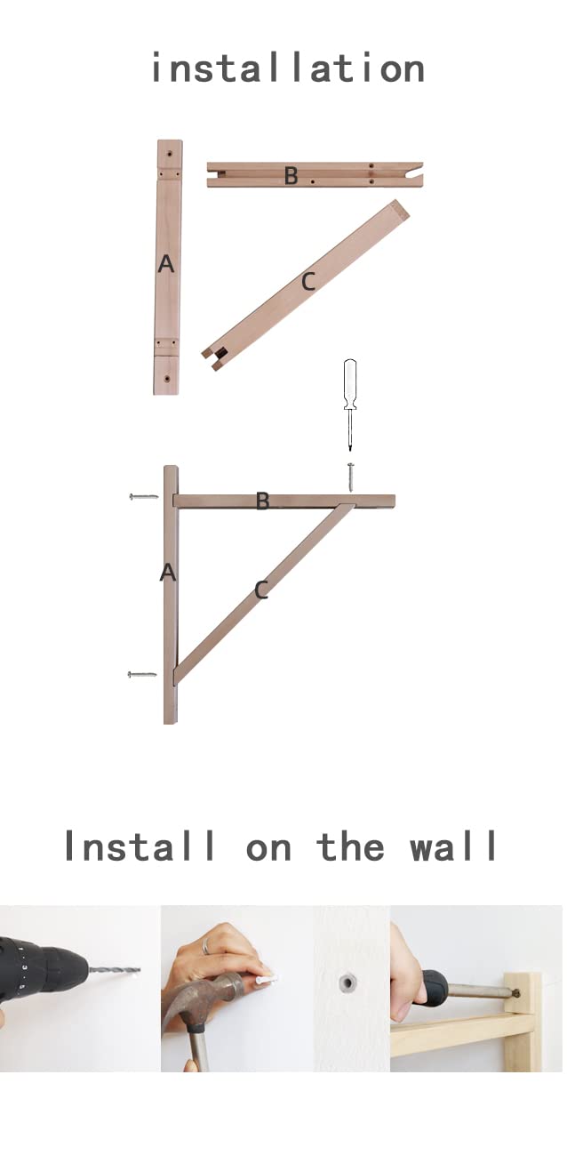 PRIADE Wall Mounted Wood Bracket for Hanging Sconce Pendant Lamp Kits, Planters, Lanterns, Wind Chimes, 12 Inch Floating Shelves Bracket, Set of 2 (Burlywood)