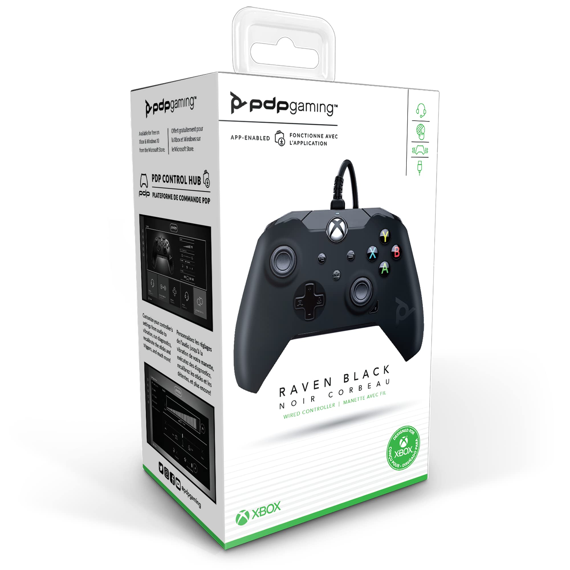 PDP Wired Game Controller - Xbox Series X|S, Xbox One, PC/Laptop Windows 10, Steam Gaming Controller - USB - Advanced Audio Controls - Dual Vibration Videogame Gamepad - Raven Black (Renewed)