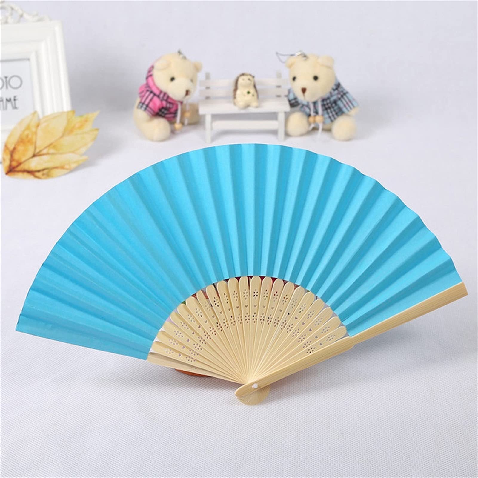 PBLCYUT Ornaments Folding Hand Held Solid Color Fan Handmade Graffiti Painting Fan Blank Paper Fan Cloth Fan Silk Folding Fan Portable Folding Fan (Color : Purple)