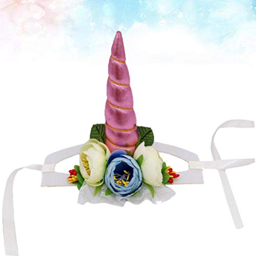 Unicorn Pet Hat Headband Decor: Dog Unicorn Horn Headband with Adjustable String for Pet Puppy Cat Party Daliy Decoration