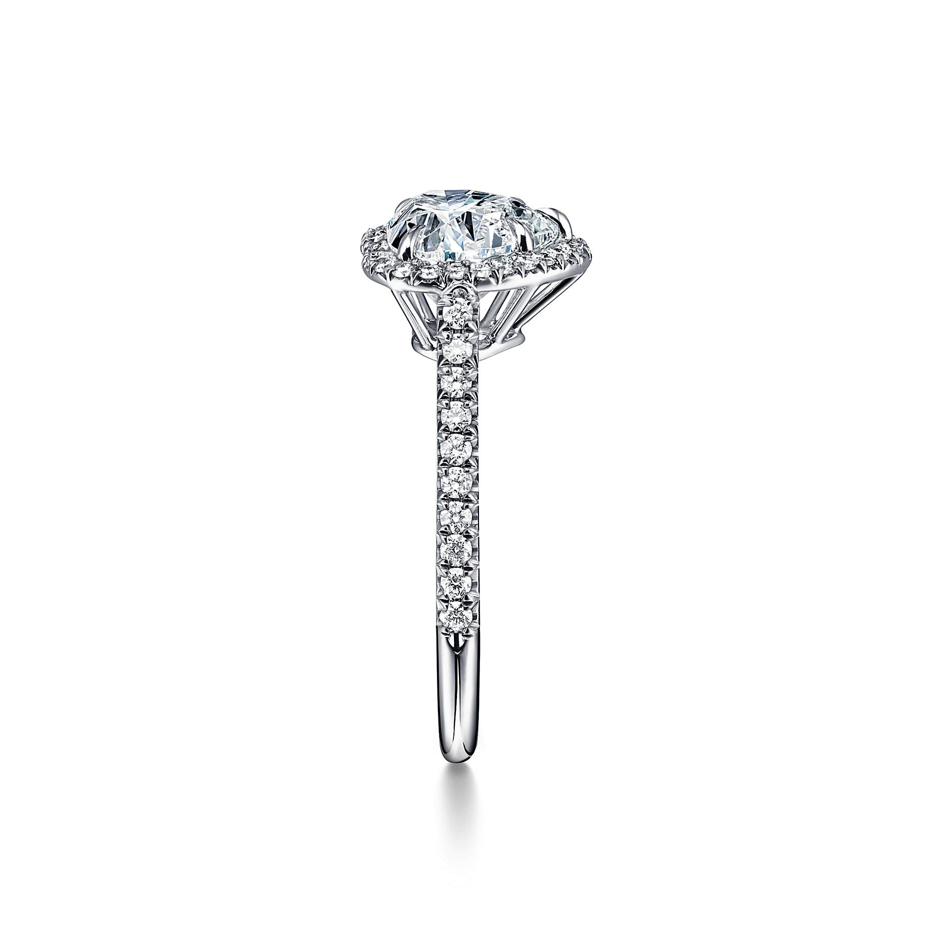 LONAGO 925 Sterling Silver Heart-shaped Halo Engagement Ring Created 0.5ct Moissanite Stone Personalized Name Custom Made Wedding Band Ring for Women