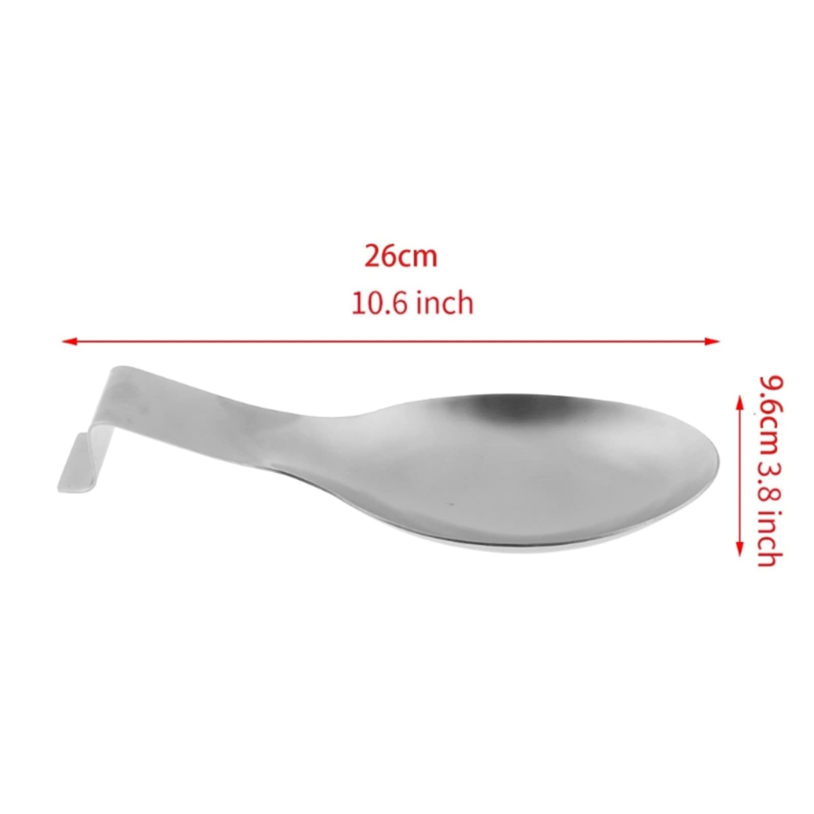 TARVIT Spoon Rest Fish Shape Stainless Steel Spoon Rest Kitchen Utensil Spoon Holder(Silver)