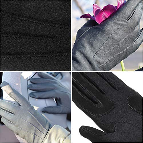 isotoner womens Women’s Spandex Cold Weather Stretch With Warm Fleece Lining Gloves, Black Heather, One Size US