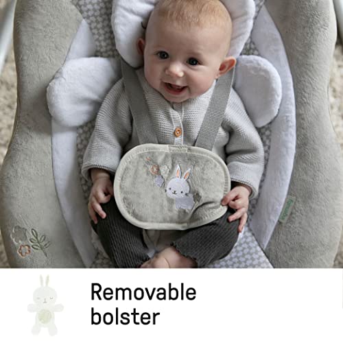 Ingenuity InLighten 6-Speed Foldable Baby Swing with Light Up Mobile, Swivel Infant Seat and Nature Sounds, 0-9 Months Up to 20 lbs (Twinkle Tails Bunny)